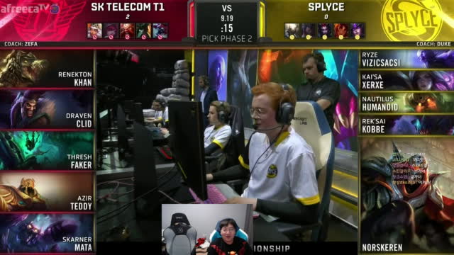 [클립]이상호+씨맥 SKT vs SPY 롤드컵8강전 [강력한우승후보 SKT출격] | SOOP VOD