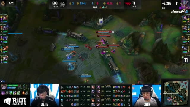 [클립][EDG vs T1] 2021 LoL 월드챔피언십 그룹 스테이지 Day 5 | SOOP VOD
