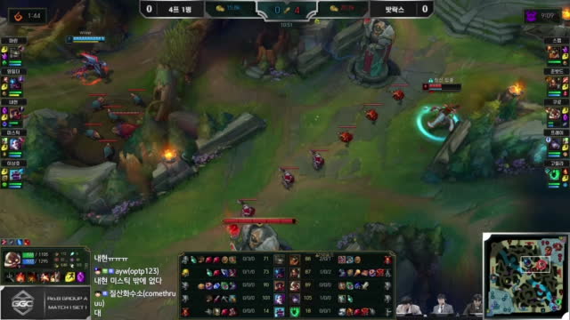 [클립]김민교x감스트 밧락스vs4프1병 GGC 8강 1경기 1set 스맵,프레이vs마린,이상호 롤 lol | SOOP VOD