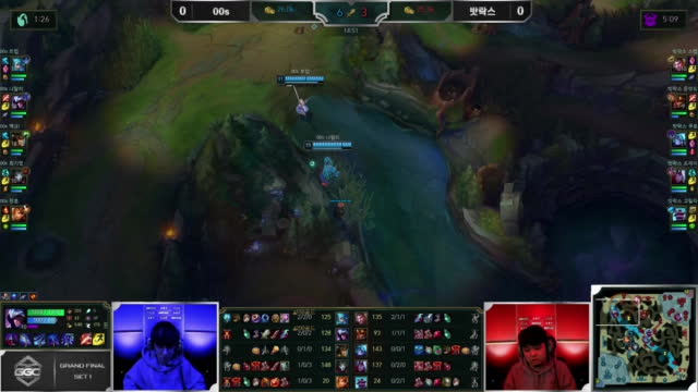 [클립]김민교x감스트x전용준x클템 GGC FINAL 1set 밧락스vs00s 스맵,준밧드,쿠로,프레이,고릴라vs트랩,나탈리,최기명 롤,lol | SOOP VOD