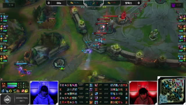 [클립]김민교x감스트x전용준x클템 GGC FINAL 1set 밧락스vs00s 스맵,준밧드,쿠로,프레이,고릴라vs트랩,나탈리,최기명 롤,lol | SOOP VOD