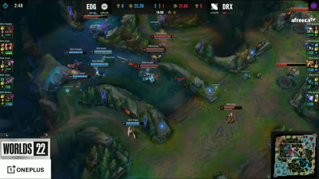 [클립][DRX vs EDG] 2022 LoL 월드챔피언십 8강 4경기 | SOOP VOD