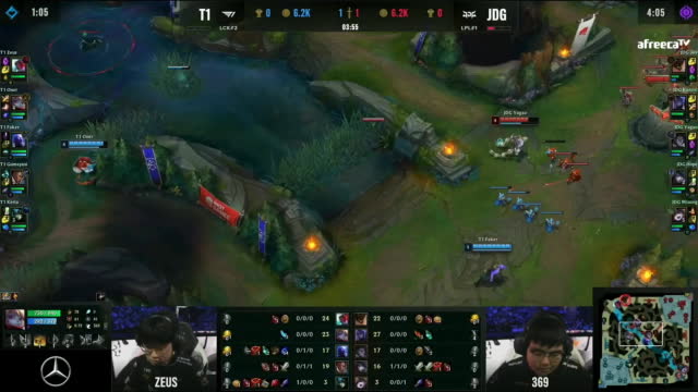 [클립][T1 vs JDG] 2022 LoL 월드챔피언십 4강 1경기 | SOOP VOD