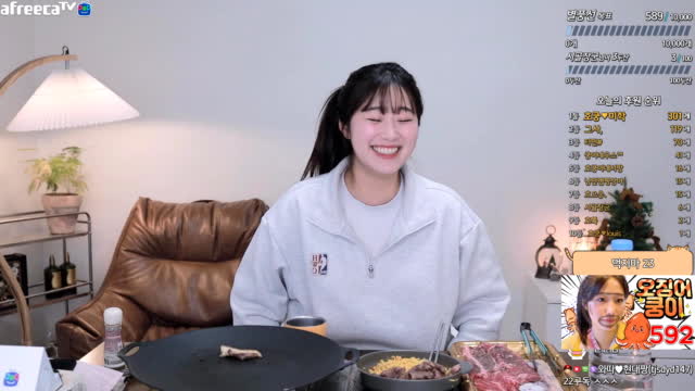 [클립] 호쿵이와따♥에게 별풍선 1415개 선물 | 아프리카TV VOD