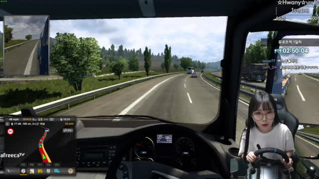 [클립]밤에 힐링 드라이브 ^ ^ / 유로트럭 (1415 1스택) | 아프리카TV VOD