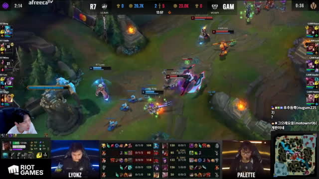 [클립]김민교 롤드컵 GAM vs R7 지면 탈락이다 플레이인스테이지 | SOOP VOD