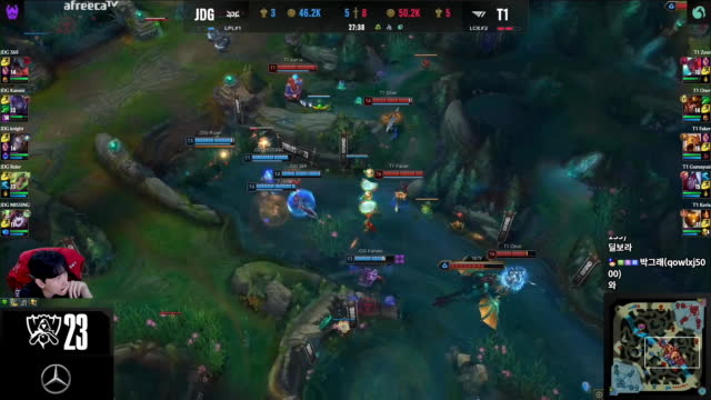 [클립]김민교 롤드컵 T1 vs JDG 4강 가보자 LCK Worlds | SOOP VOD