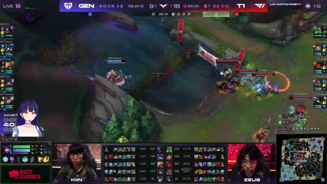 [클립][LCK 젠지 VS T1 중계] 페이커의 미친 토스로 쵸비를 자른 T1 | SOOP VOD