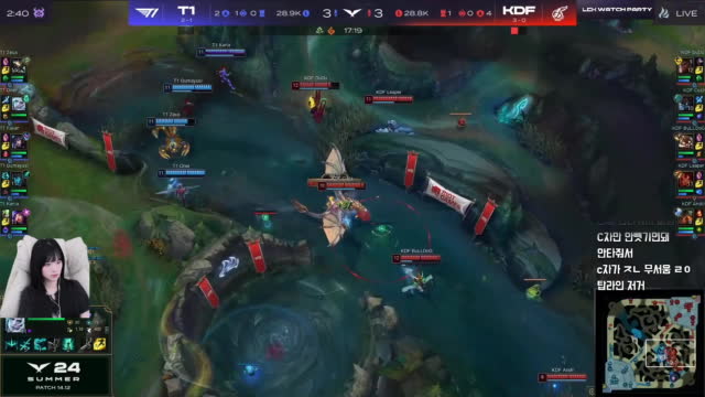 [캐치]광동 vs T1 ] 기명아 누나왔따 #LCKwatchparty | SOOP VOD