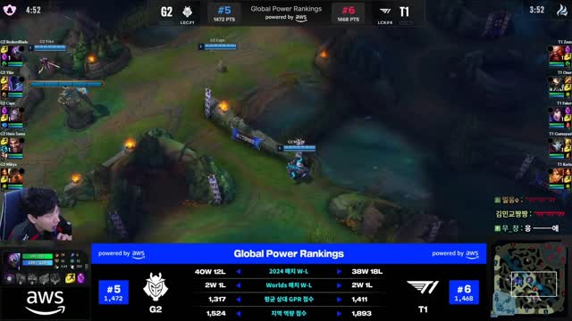 [캐치]김민교 롤드컵 T1 vs G2 이기면 8강진출 #Worlds2024 | SOOP VOD