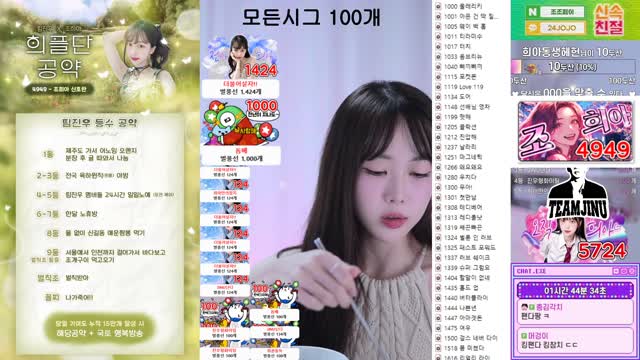 [클립] 조희아에게 별풍선 1424개 선물 | SOOP VOD