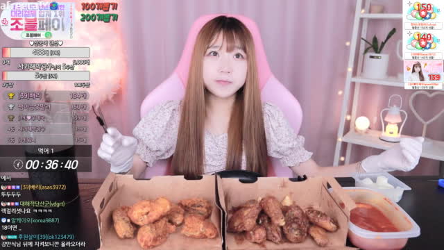 [클립]세븐치킨 매콤곡물후라이드치킨 허니간장치킨 떡볶이 먹방 아프리카tv Vod