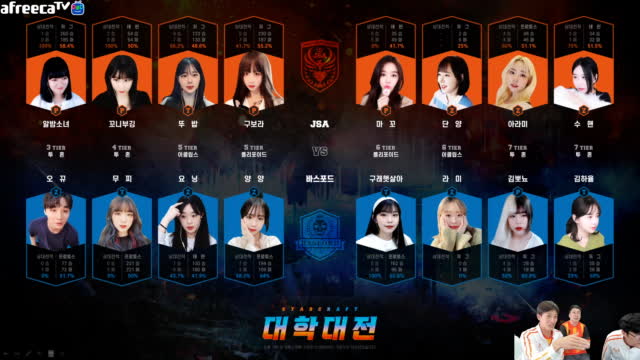 [클립]JSA)대학대전 오늘 우리가 이겨주면 되는거지??? | 아프리카TV VOD