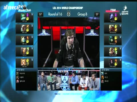 LOL 2014 월드챔피언쉽 1일차 조별예선 B조 Royal Club vs TSM 3경기 | SOOP VOD