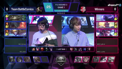 위너스 vs 배틀코믹스 플레이오프 RO.2 1Set 2018 LoL Challengers Korea Summer Split | SOOP VOD