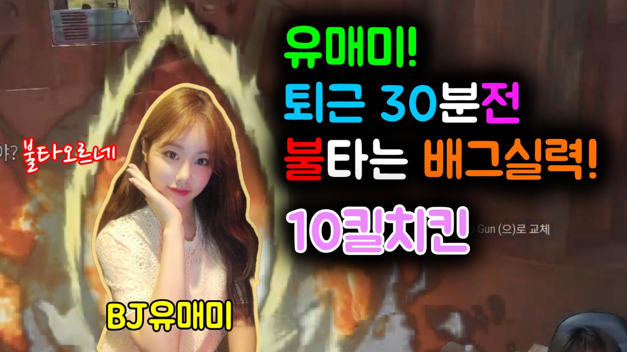 유매미! 퇴근30분전 불타는배그실력!10킬치킨! | SOOP VOD